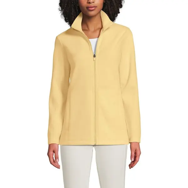 LANDS' END Anyweather Fleece Full Zip Jacket - Pale Sunbeam Yellow