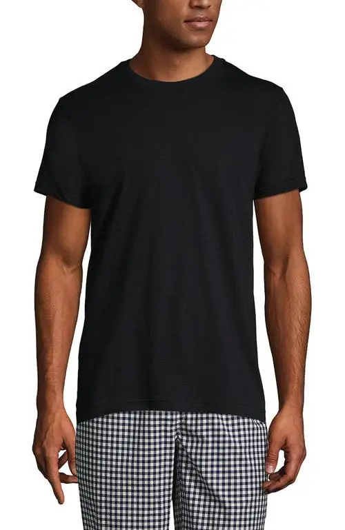 LANDS' END Crewneck Undershirt 3 Pack - Black