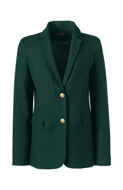 LANDS' END School Uniform Hopsack Blazer - Evergreen