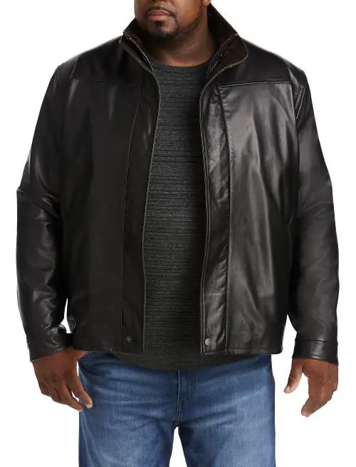 REMY Big & Tall Double-collar Leather Jacket