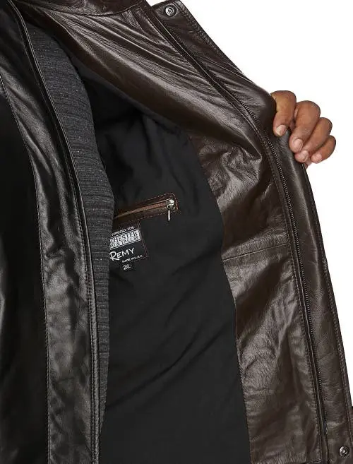 REMY Big & Tall Double-collar Leather Jacket