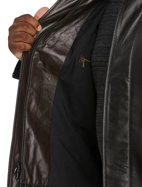 REMY Big & Tall Double-collar Leather Jacket