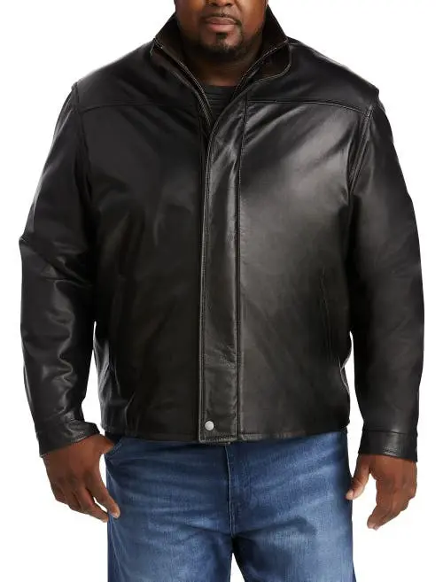 REMY Big & Tall Double-collar Leather Jacket