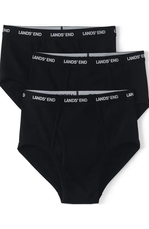 LANDS' END Knit Briefs 3 Pack - Black
