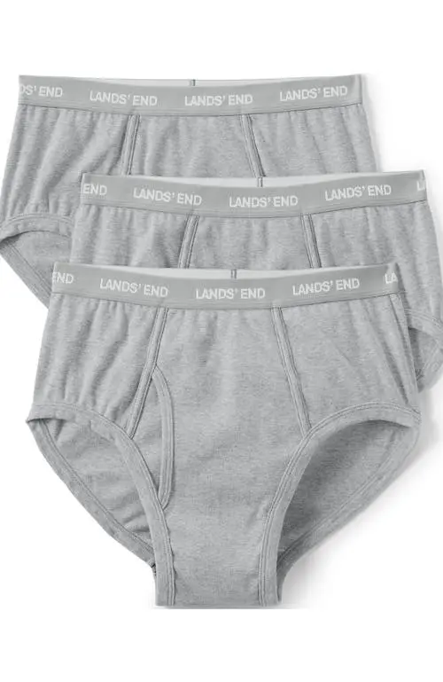 LANDS' END Knit Briefs 3 Pack - Gray Heather