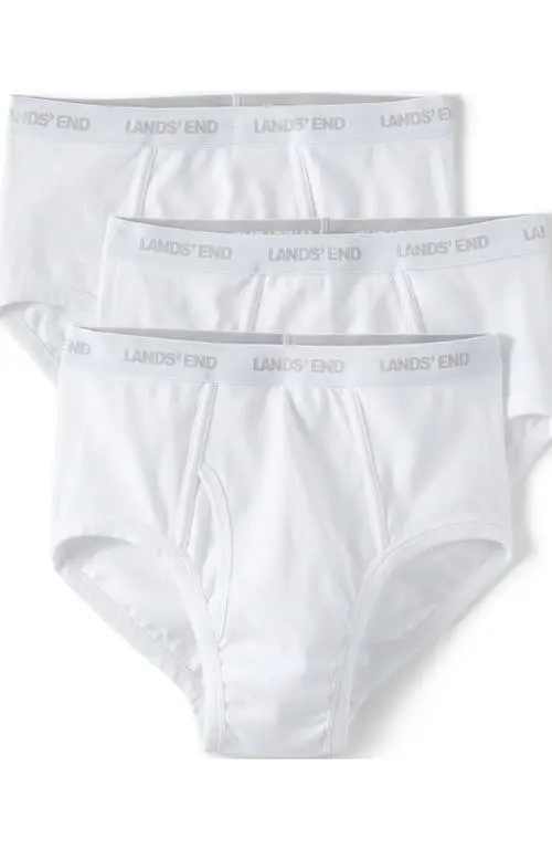 LANDS' END Knit Briefs 3 Pack - White