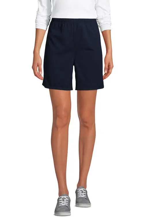 LANDS' END Performance Mesh Gym Shorts With Drawstring - Classic Navy