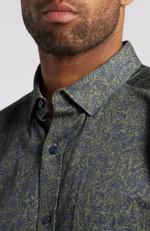 Johnston & Murphy Foliage Print Button-up Shirt