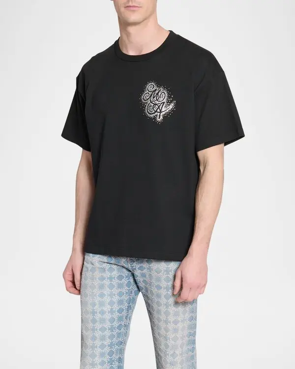 Amiri Crystal Burst Ma Swirl Crewneck T-Shirt - Black