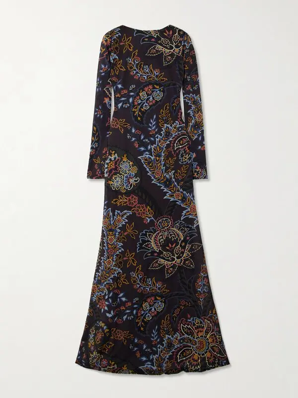 Etro Open-back Printed Jersey Maxi Dress