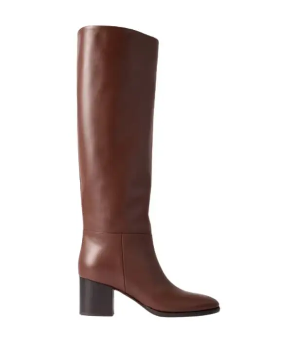 GIANVITO ROSSI Santiago 60 Leather Knee Boots - Brown