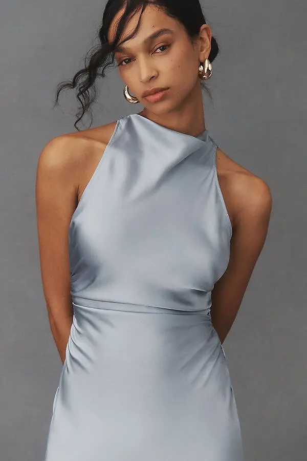 reformation casette sleeveless silk midi dress Reformation Casette Sleeveless Silk Midi Dress - Blue
