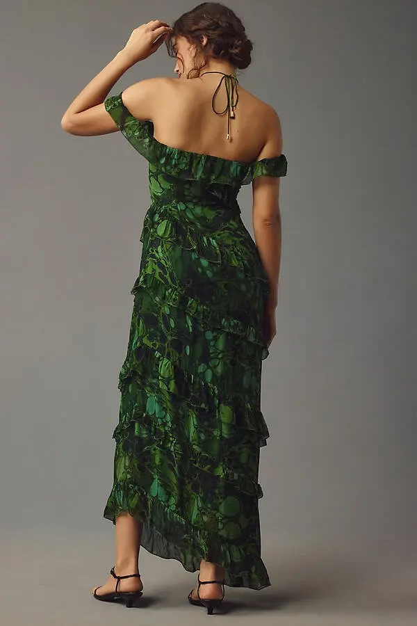 the wolf gang green dress The Wolf Gang Women's Sunmor Knit Maxi Dress - Lime main image 1