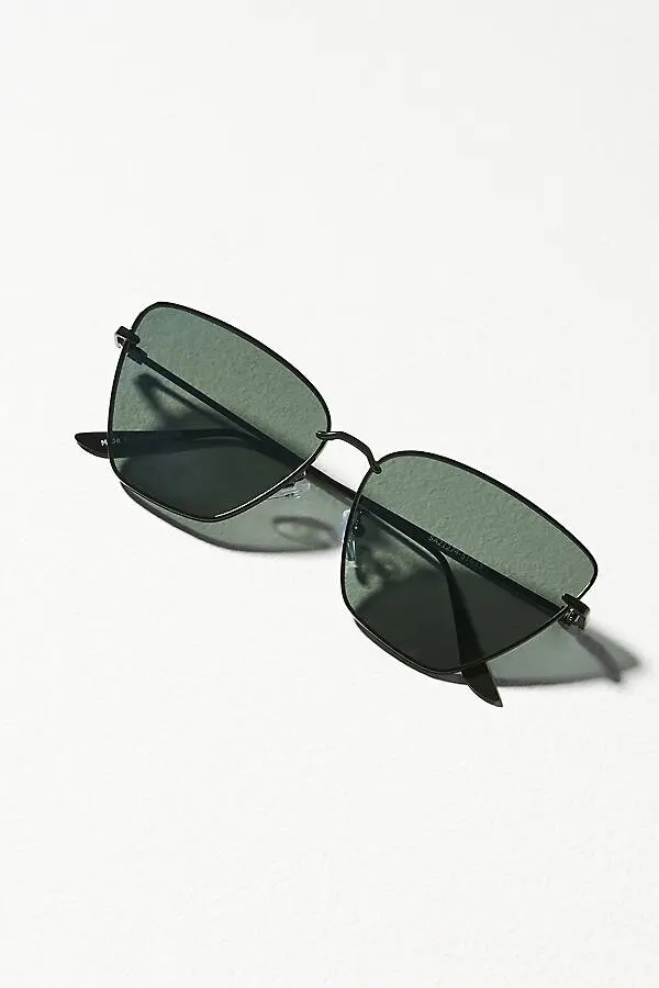 Anthropologie Wire Cat-Eye Sunglasses - Black | Editorialist display picture 2