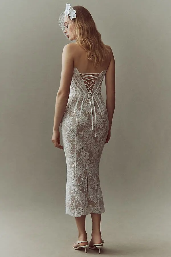 chinese dress ladies The Harmony Dress in White Chantilly Lace 12 / White Chantilly Lace main image 1