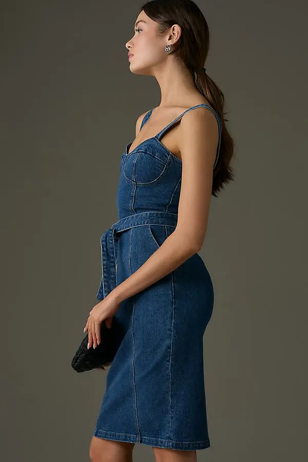 Paige Giulia Denim Mini Dress - Blue | Editorialist