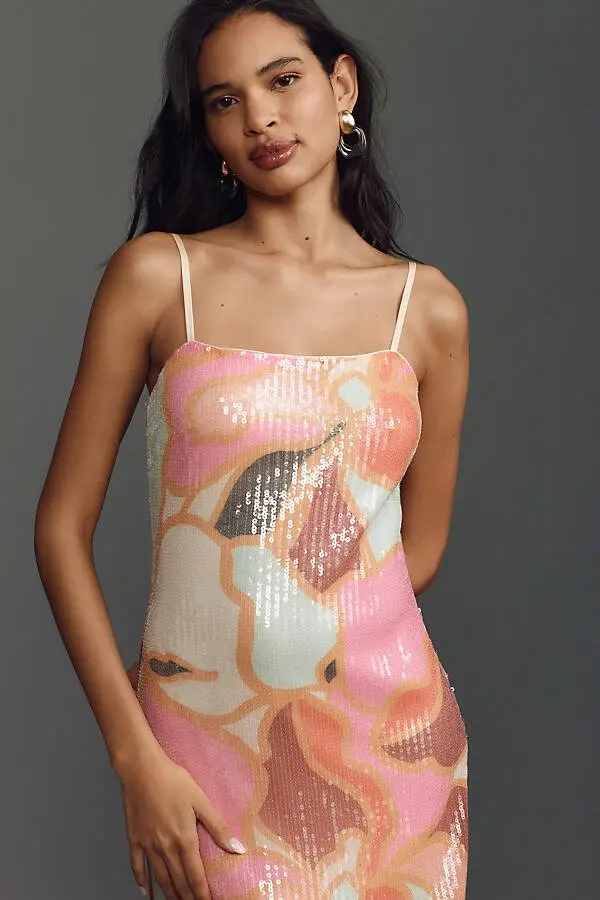 hutch printed sequin slip dress HUTCH