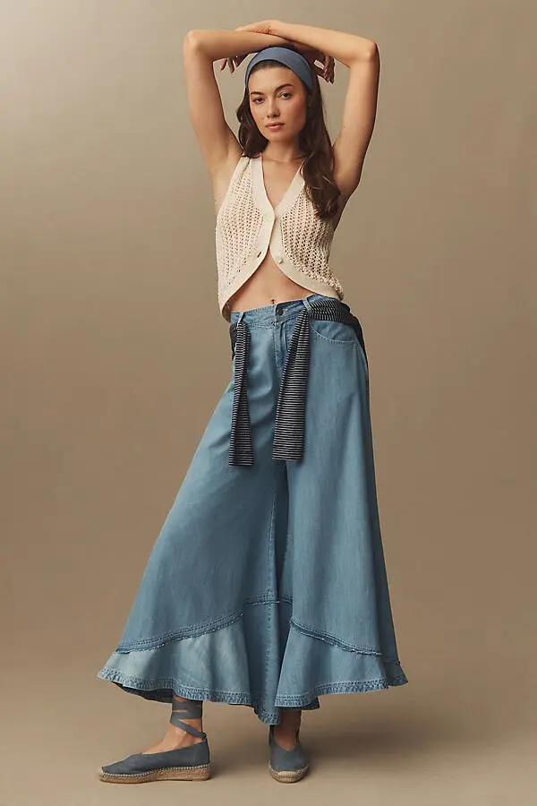 PILCRO Flounce High-rise Ultra Flare Jeans