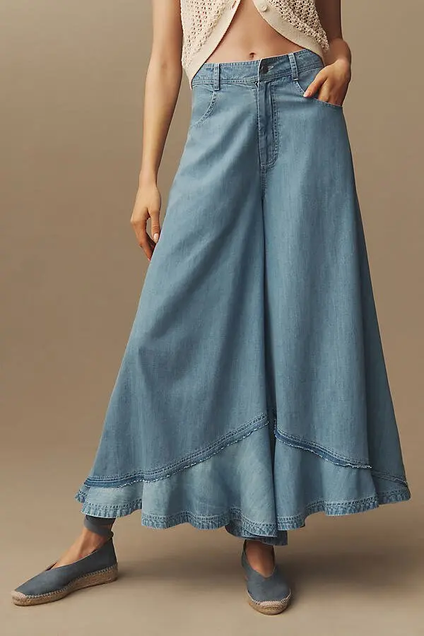 PILCRO Flounce High-rise Ultra Flare Jeans