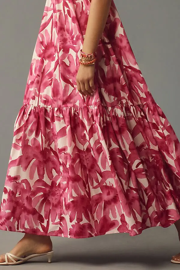 Corey Lynn Calter Halter Tiered Maxi Dress In Pink - 42% Off | Editorialist