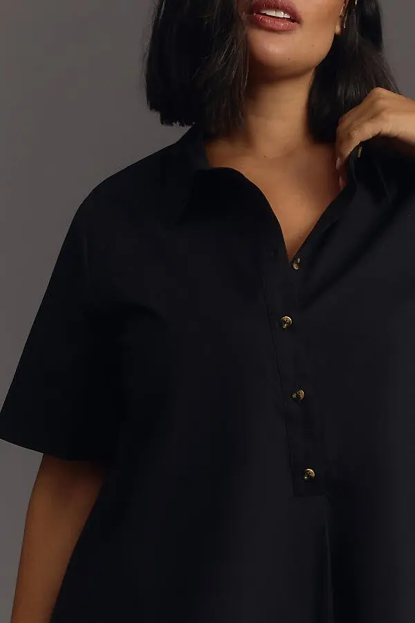 the pollie short sleeve swing tunic mini dress The Pollie Short-Sleeve Swing Tunic Mini Dress: Li