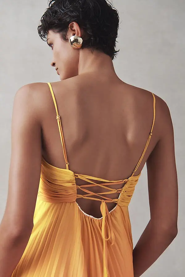 strapless open back dress Burnt Orange One Shoulder Tea Length Satin Dress  Lisposa