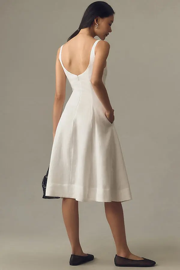 REFORMATION Magnolia Linen Midi Dress