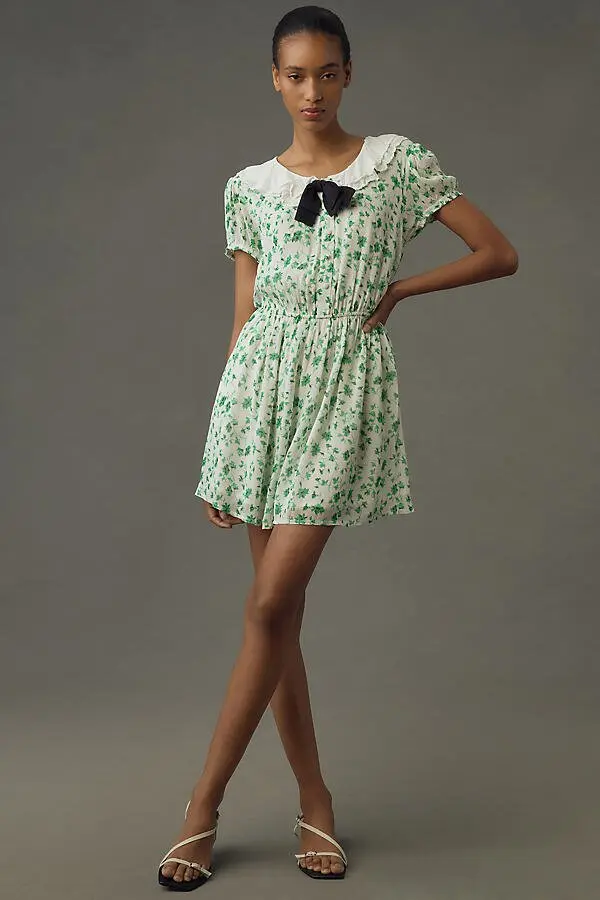 maeve short sleeve collared mini shirt dress Maeve Short-Sleeve Collared Mini Shirt Dress