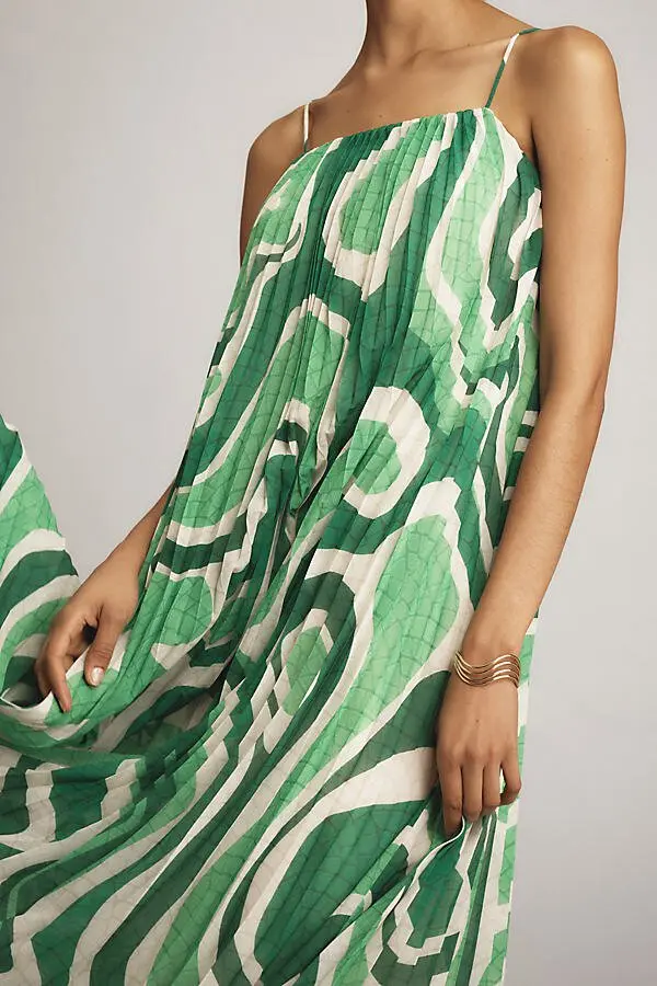 farm rio a line green dress Green Trimmed Maxi Dress – FARM Rio