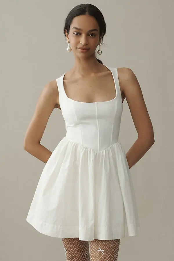 sleeveless fit and flare mini dress Maeve Sleeveless Fit & Flare Mini Dress
