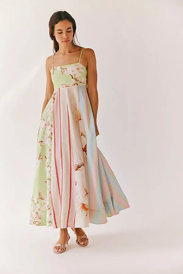 jodi maxi dress Sadie Maxi Dress Blue Retro Jacquard Blue / XXS