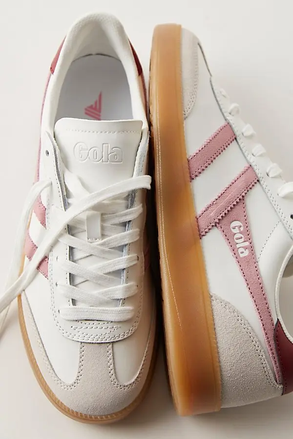 Gola Viper Leather Sneakers - White/candy/deep Red/gum