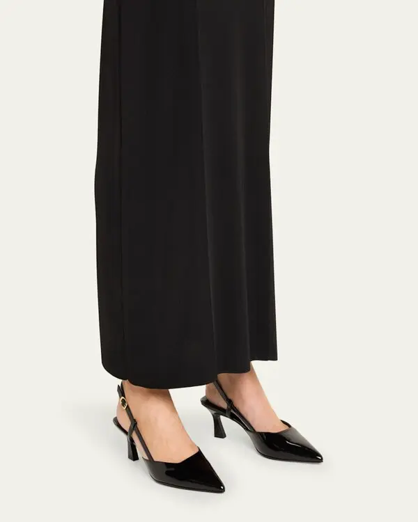 STUART WEITZMAN Vinnie Patent Kitten Slingback Pumps - Black