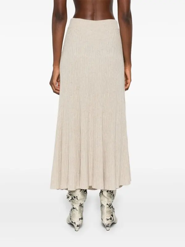 Eric Bompard Ribbed Maxi Skirt - Neutrals