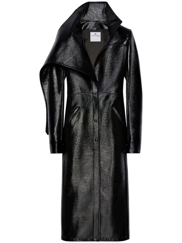 COURREGES Vinyl Trench Coat - Black