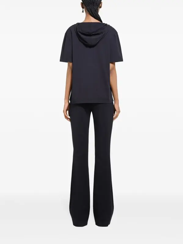 COURREGES Hooded T-shirt - Black