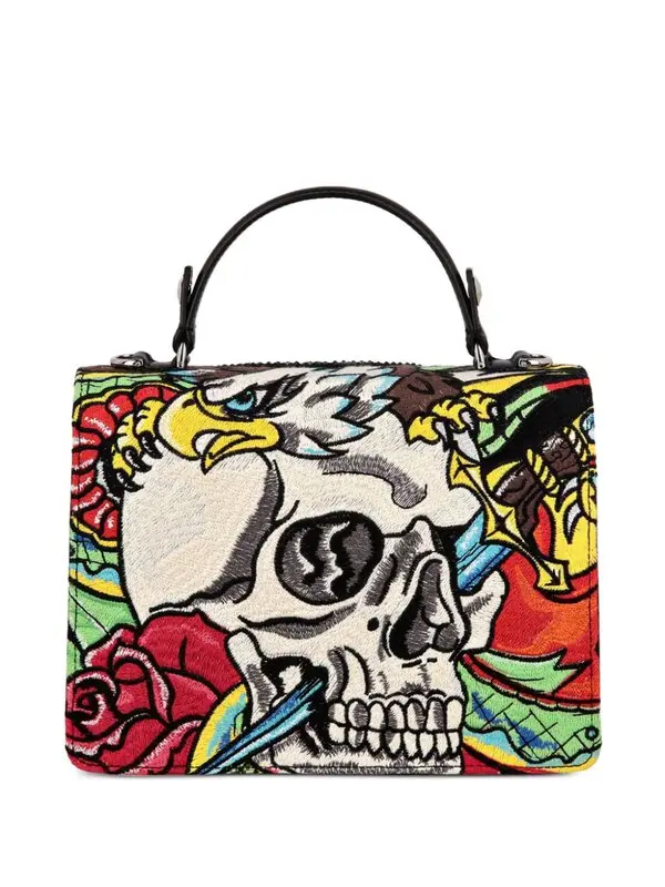 Philipp Plein Skull Graphic Embellished Tote Bag - Red