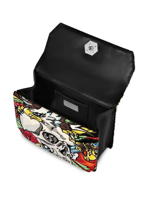 Philipp Plein Skull Graphic Embellished Tote Bag - Red