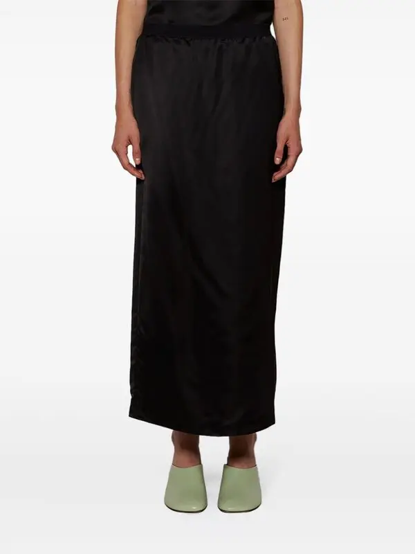 Wardrobe.NYC Satin Midi Skirt