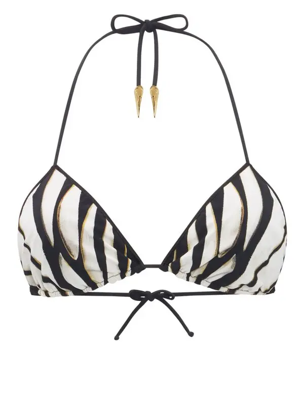 Roberto Cavalli Ray Of -print Bikini Top - Gold