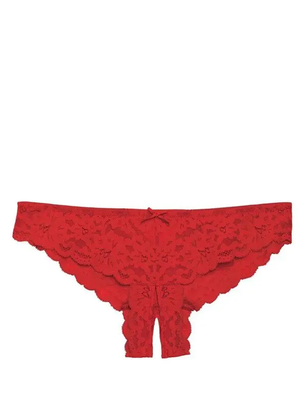 Fleur Du Mal Charlottte Crotchless Briefs - Rouge