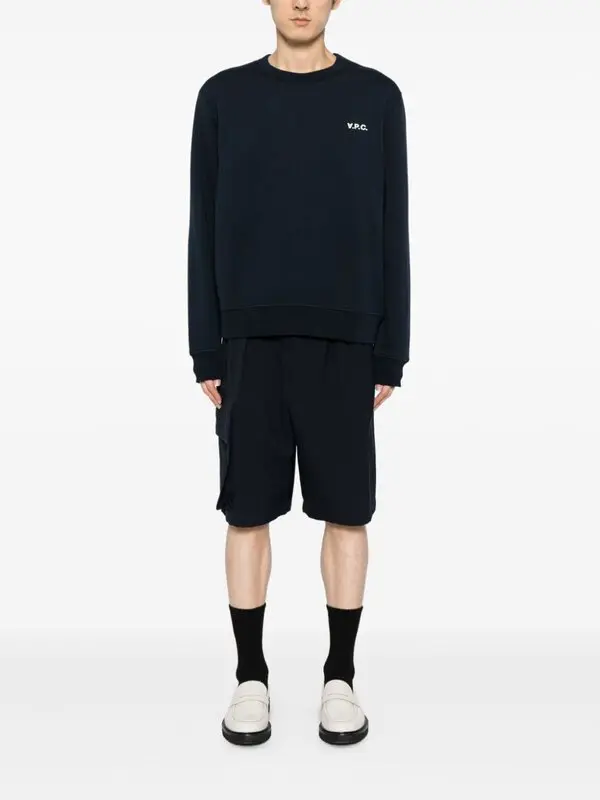 A.p.c. Flocked-logo Sweatshirt - Blue