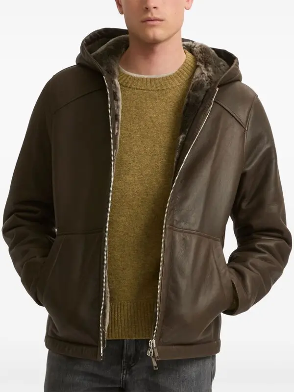 YVES SALOMON Hooded Sheepskin Jacket