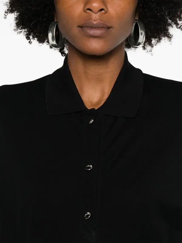 MUGLER Corseted Polo Shirt - Black