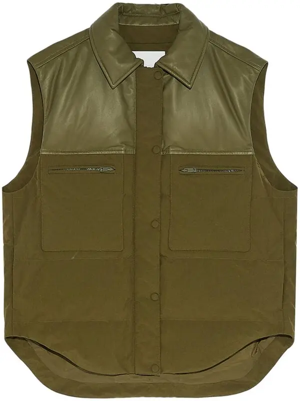 YVES SALOMON Leather Panels Down Gilet