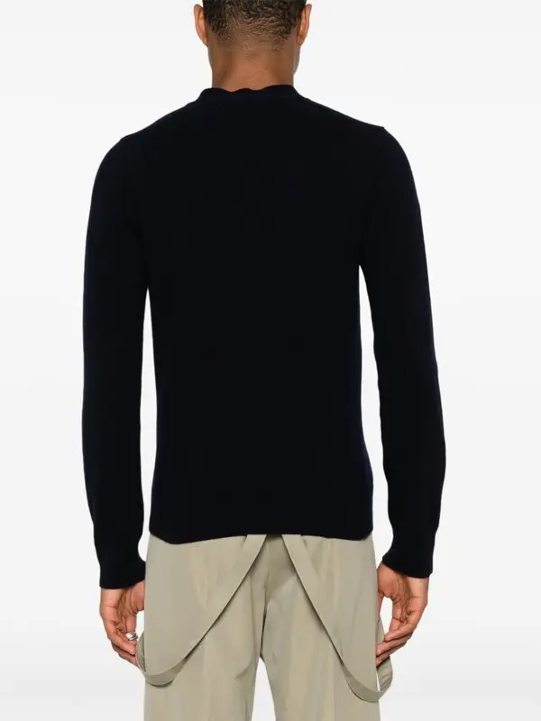 Play Comme Des Garcon Heart-patch Wool Cardigan - Blue
