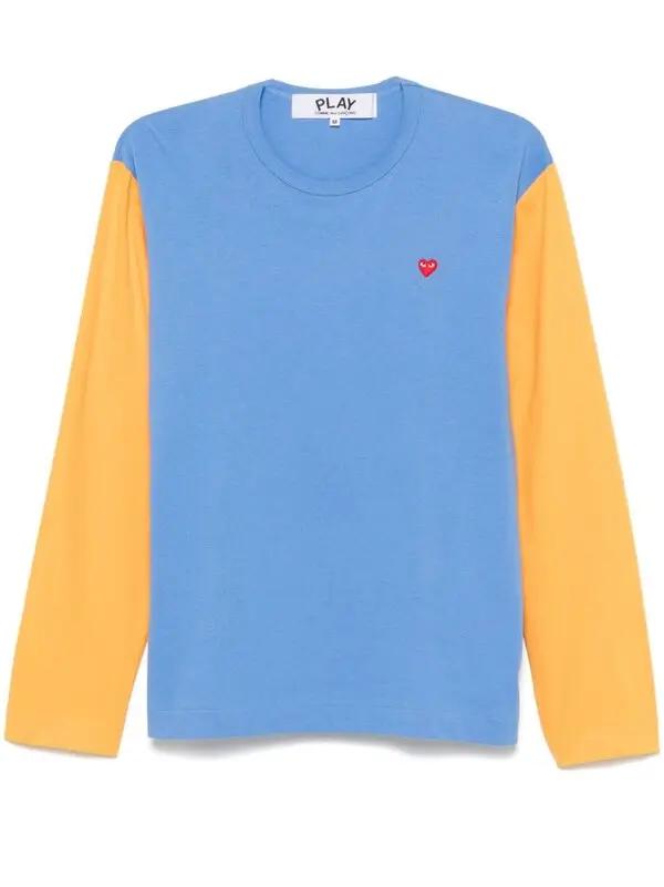 Play Comme Des Garcon Mini Heart-patch T-shirt - Blue