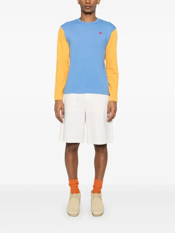 Play Comme Des Garcon Mini Heart-patch T-shirt - Blue