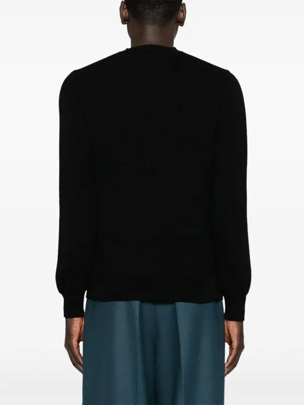 Play Comme Des Garcon Heart-patch Wool Jumper - Black