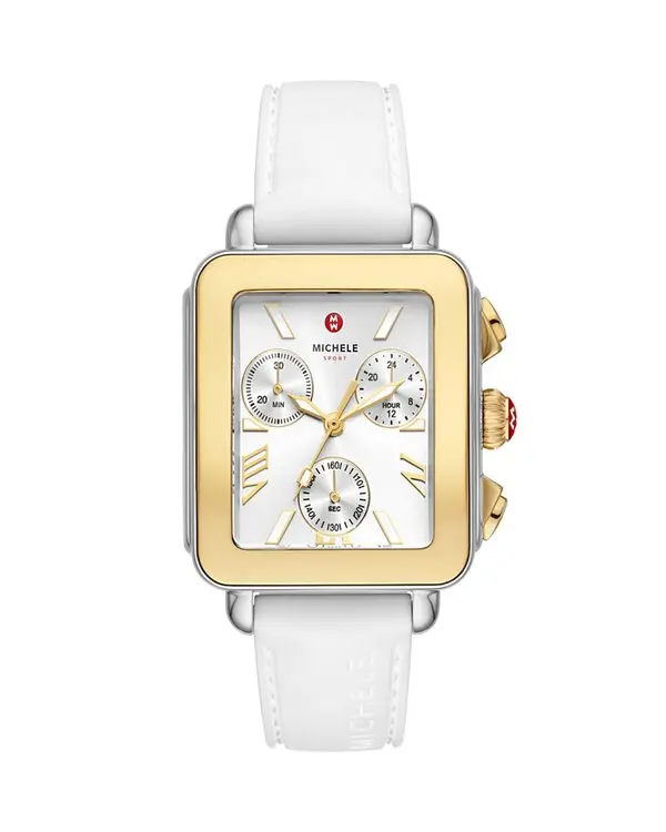 Michele Deco Sport Chronograph 34mm X 36mm - Silver/white